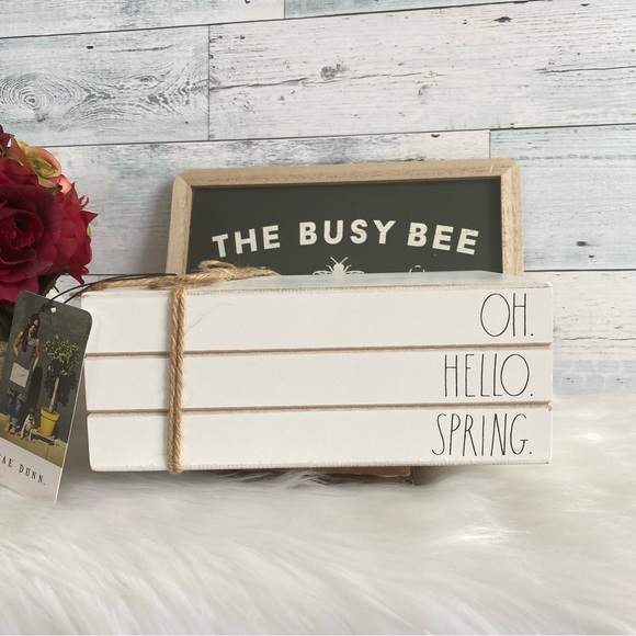 Rae Dunn | Accents | Rae Dunn Oh Hello Spring Bookstack Farmhouse ...